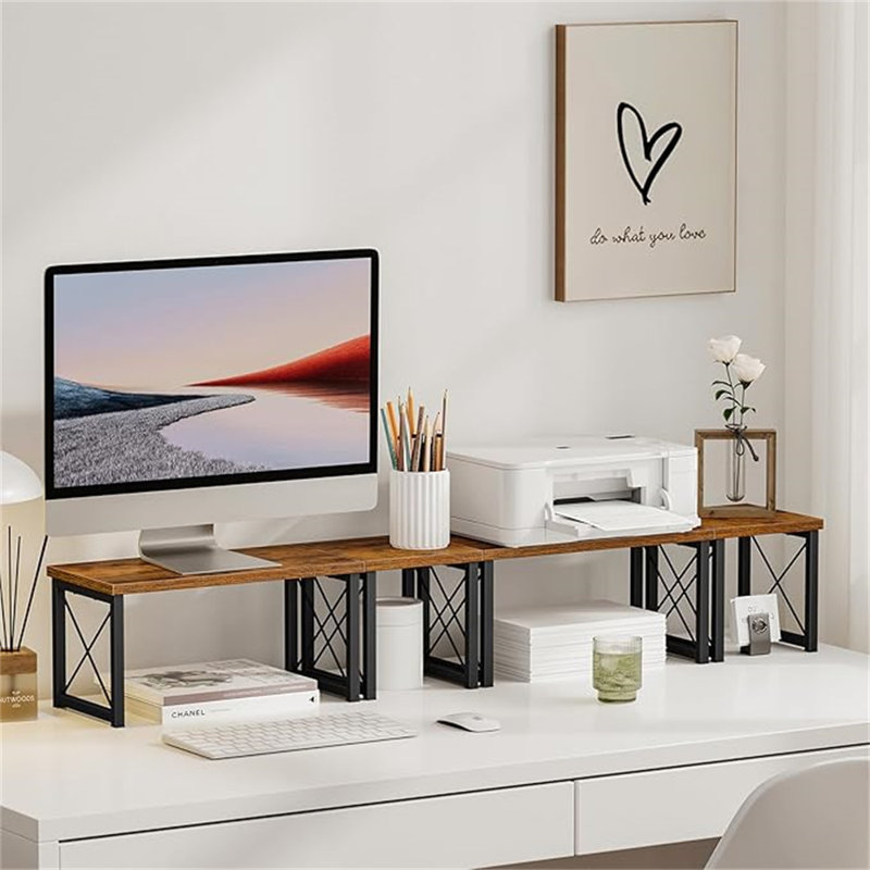 17 Stories 2 Sets Desk Shelf, Desktop Organizer Shelf, 2 Tier Independent Stackable Desktop ...